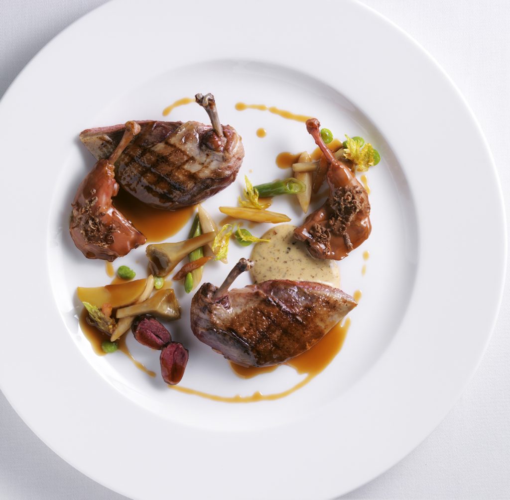 Roast pigeon with truffle cream and hibiscus | FOUR Magazine : FOUR ...