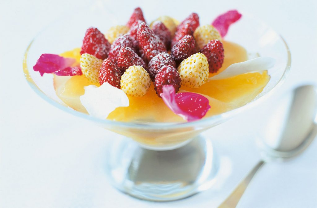 Michel Roux Jr’s Poached White Peaches With Wild Strawberries And Rose ...